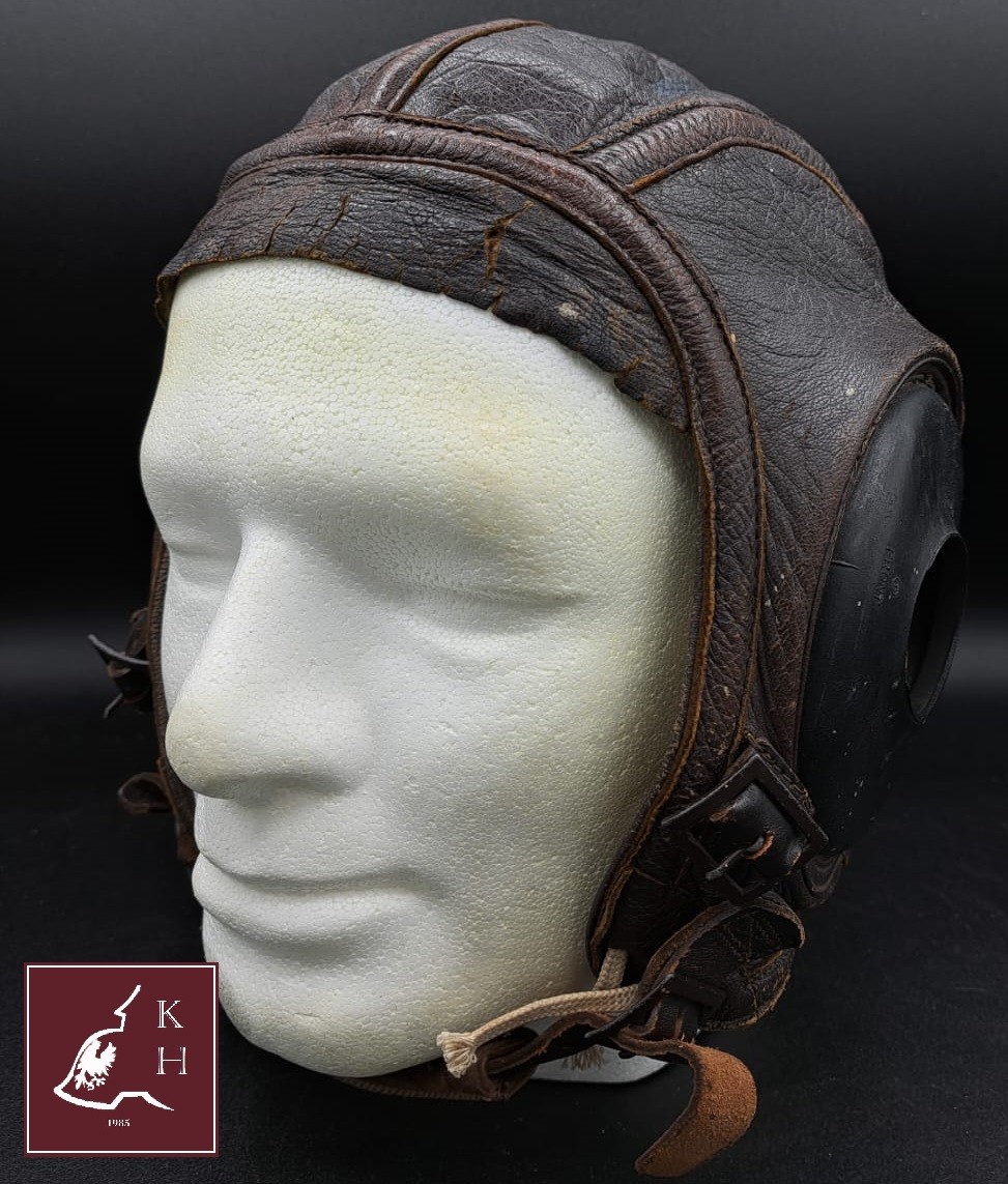 WW2 LEATHER FLIGHT HELMET - Karl Häuser