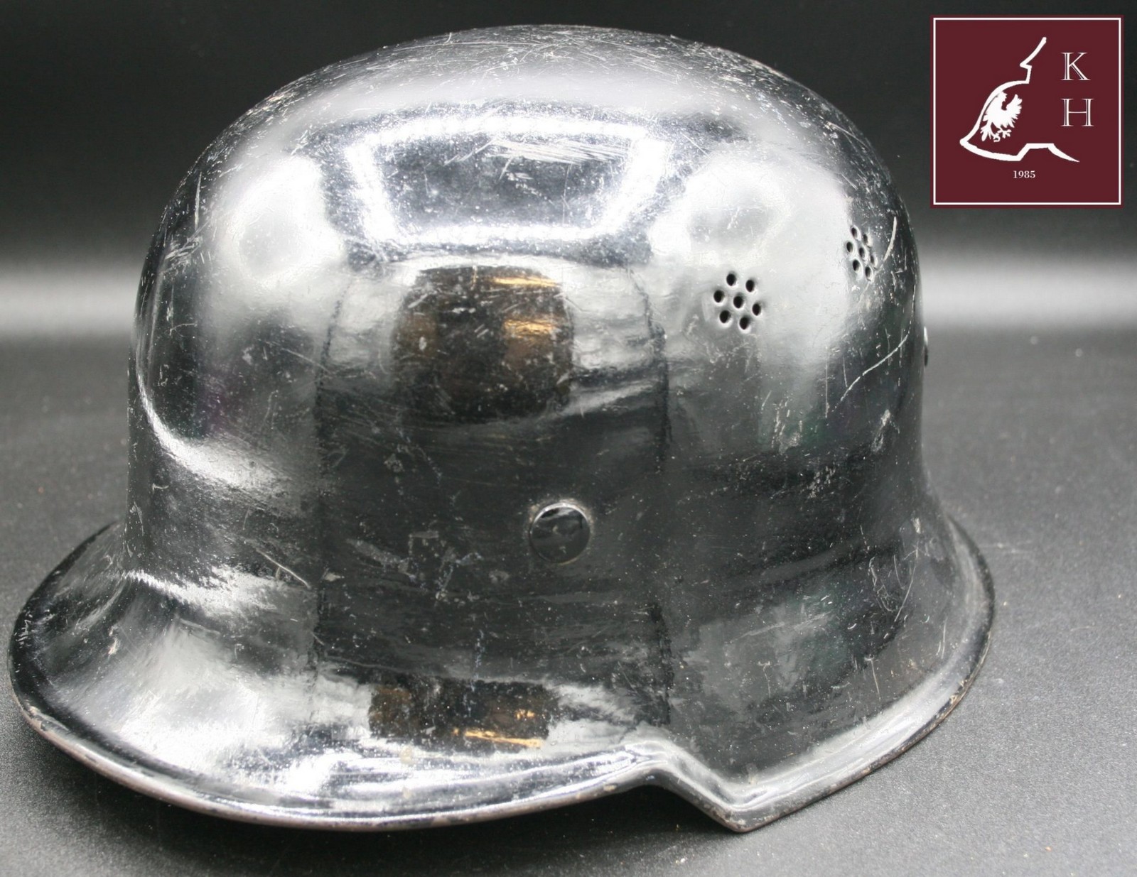 GERMAN M34 HELMET - REUSED AFTER WW2 - Karl Häuser