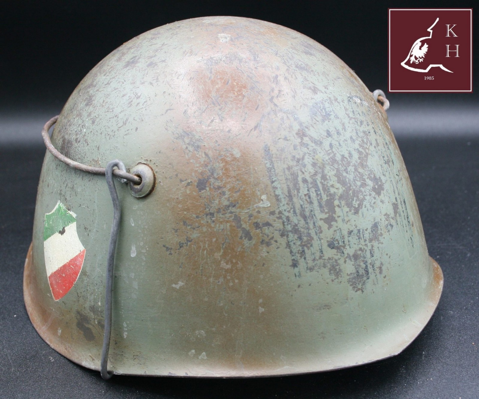 ITALIAN M33 RSI HELMET - WITH CAMOUFLAGE WIRING - Karl Häuser