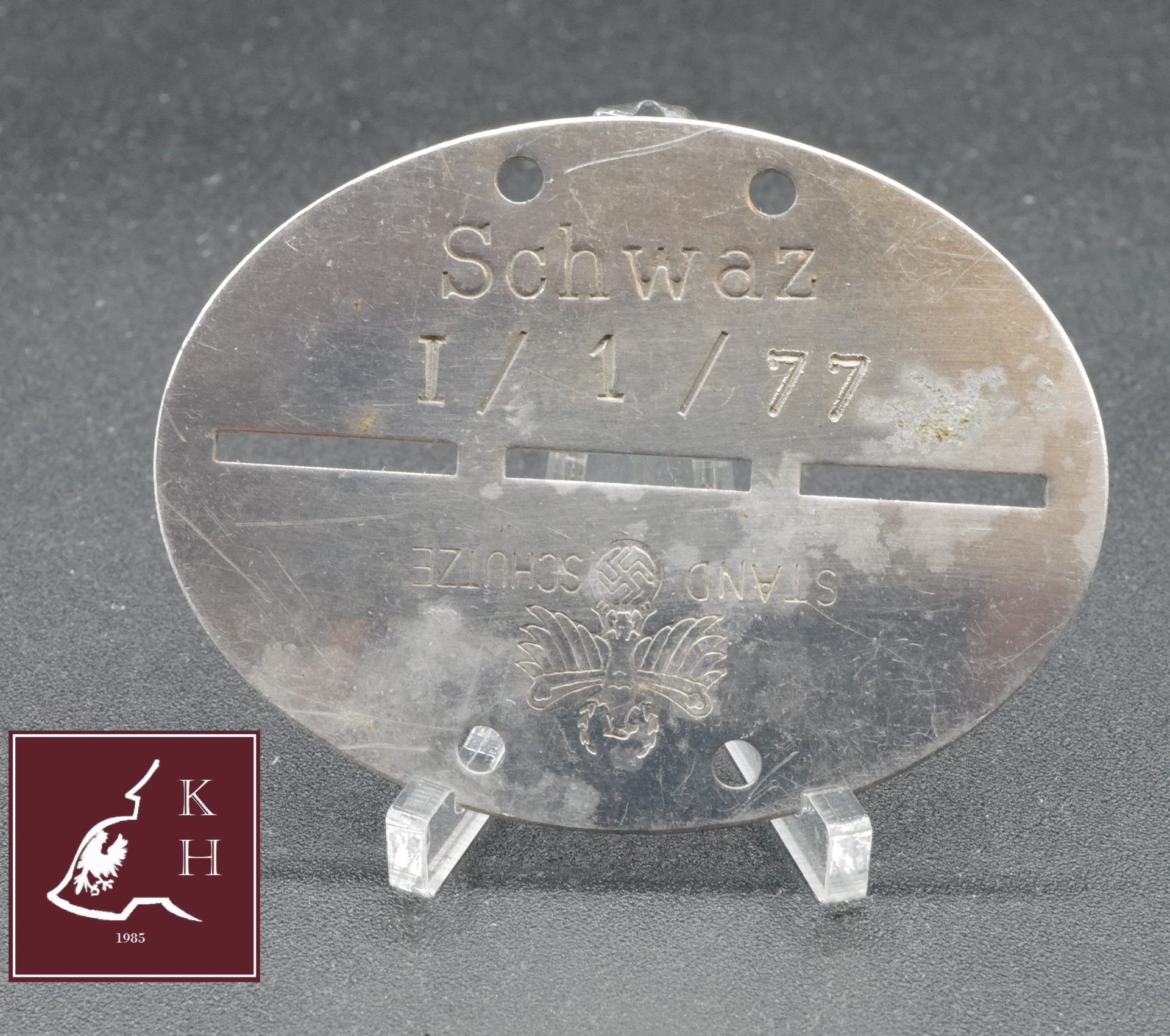 Tiroler Standschützen Erkennungsmarke - Dog Tag - Karl Häuser