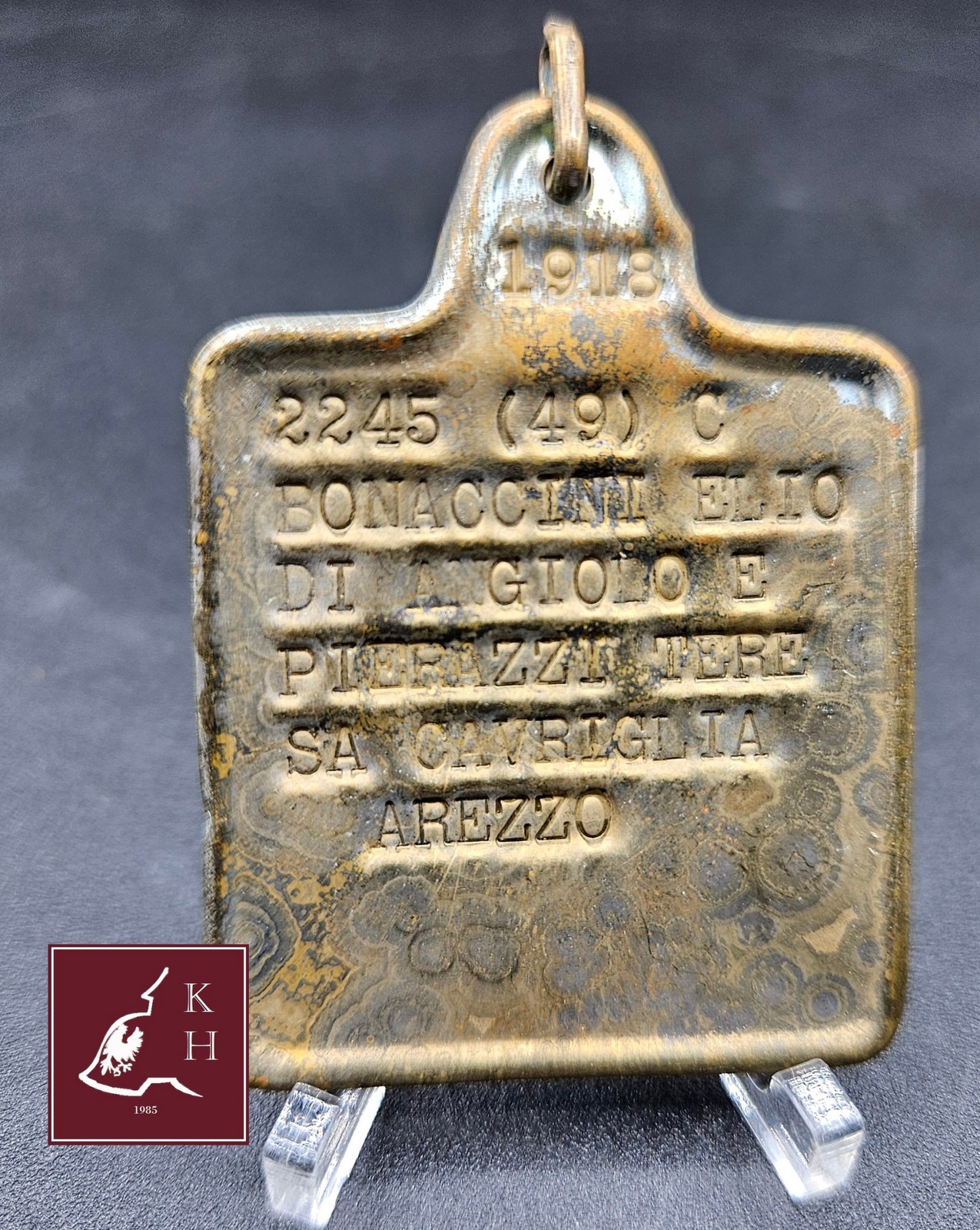 Piastrina del Regio Esercito Italiano - Italian Army WW2 Dog Tag - Karl ...