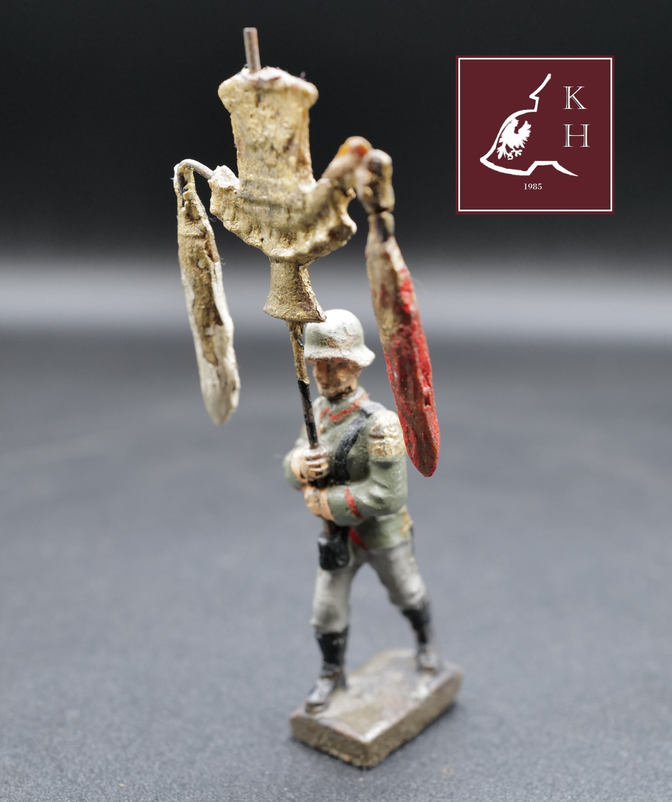 LINEOL German Toy Soldier Marching with Jingling Johnny - Karl Häuser